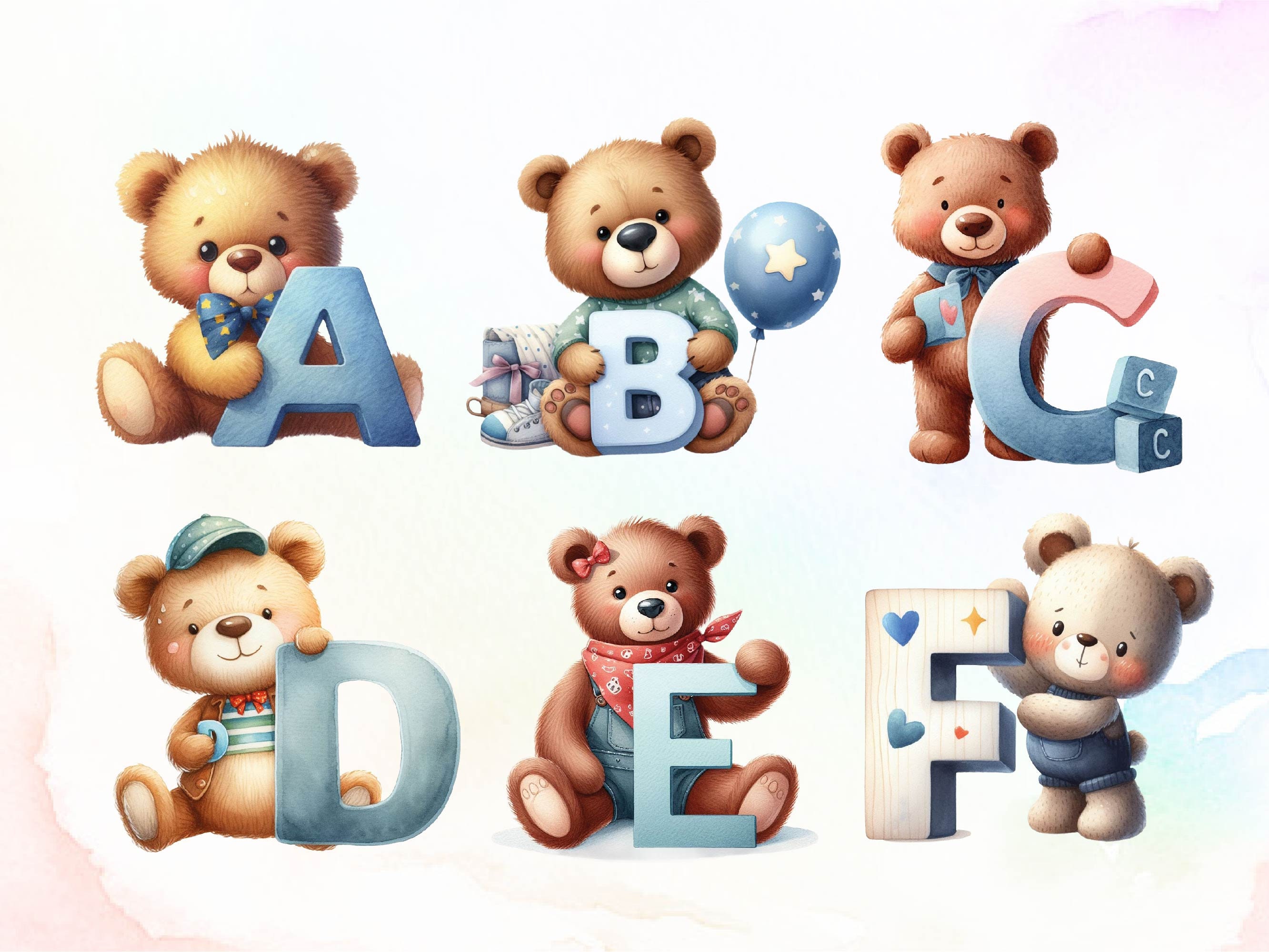 Toy Bear Clipart Alphabet Png Bear Baby Shower Decorations Doodle ...