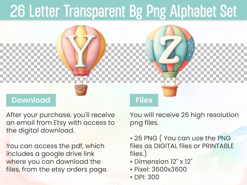 Hot Air Balloon Clipart Hot Air Balloon Png Alphabet Clipart Font ...