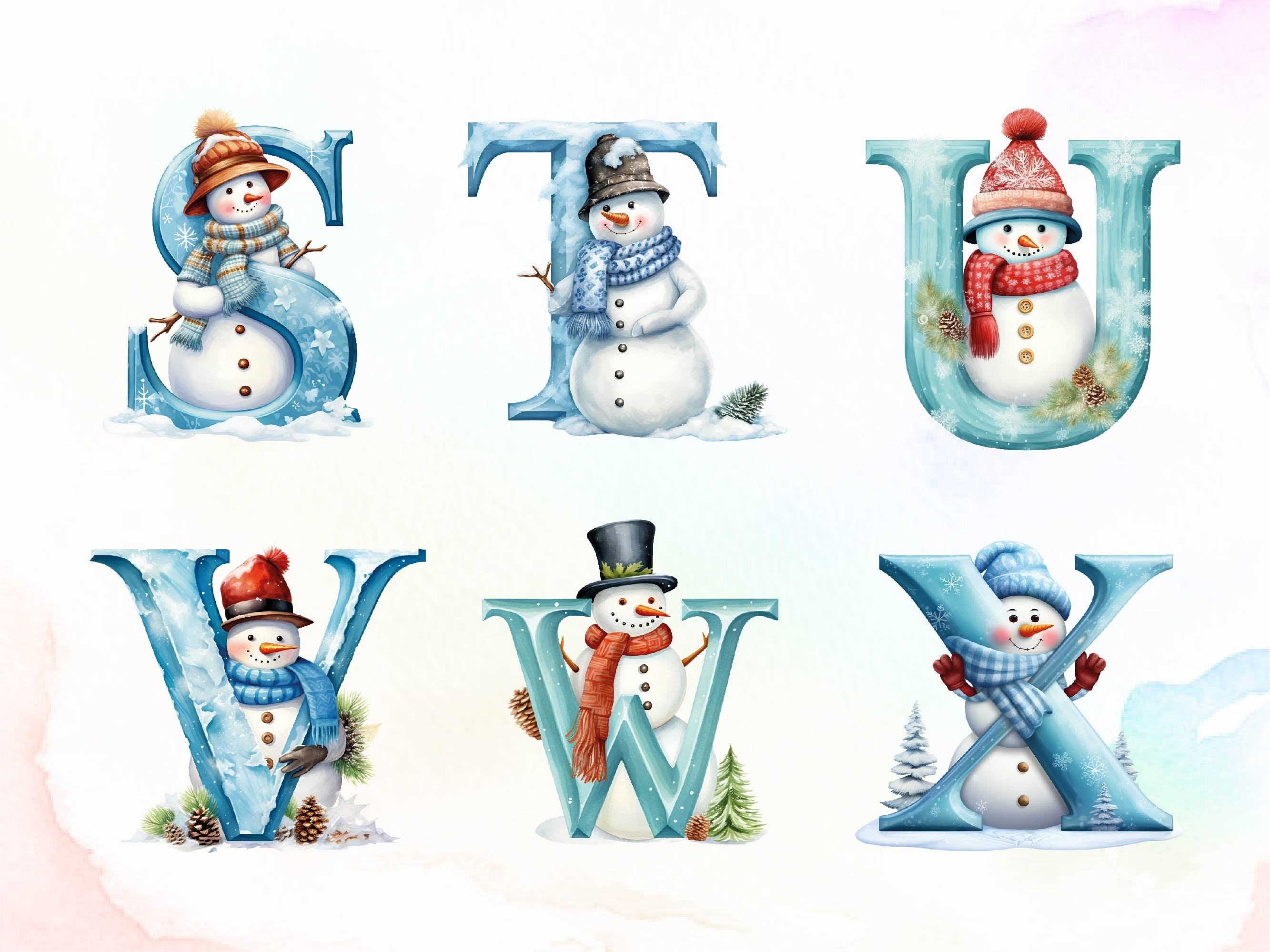 Snowman Clipart Snowman Png Alphabet Clipart Snowman Printable Winter ...