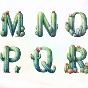 Cactus Png Watercolor Cactus Font Cactus Letters Clipart Alphabet Png ...