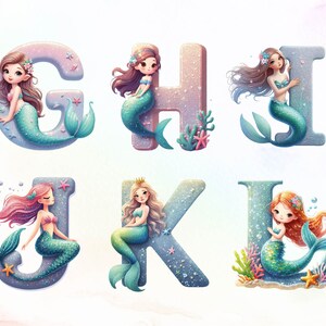 Glitter Mermaid Png Mermaid Clipart Alphabet Png Font Doodle Letters ...