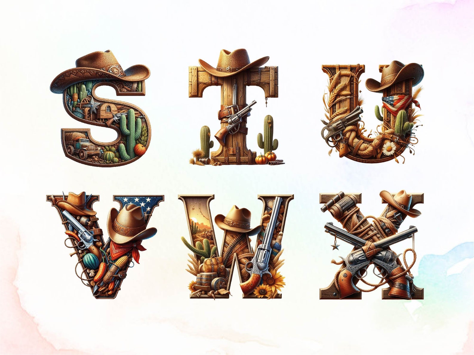 Western Clipart Png Western Font Western Letters Country Clipart Cowboy ...