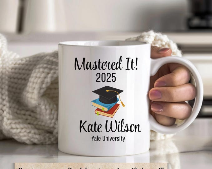Masters Degree Gift, Graduation Gift for Her Him, Mastered It 2025 Mug ...