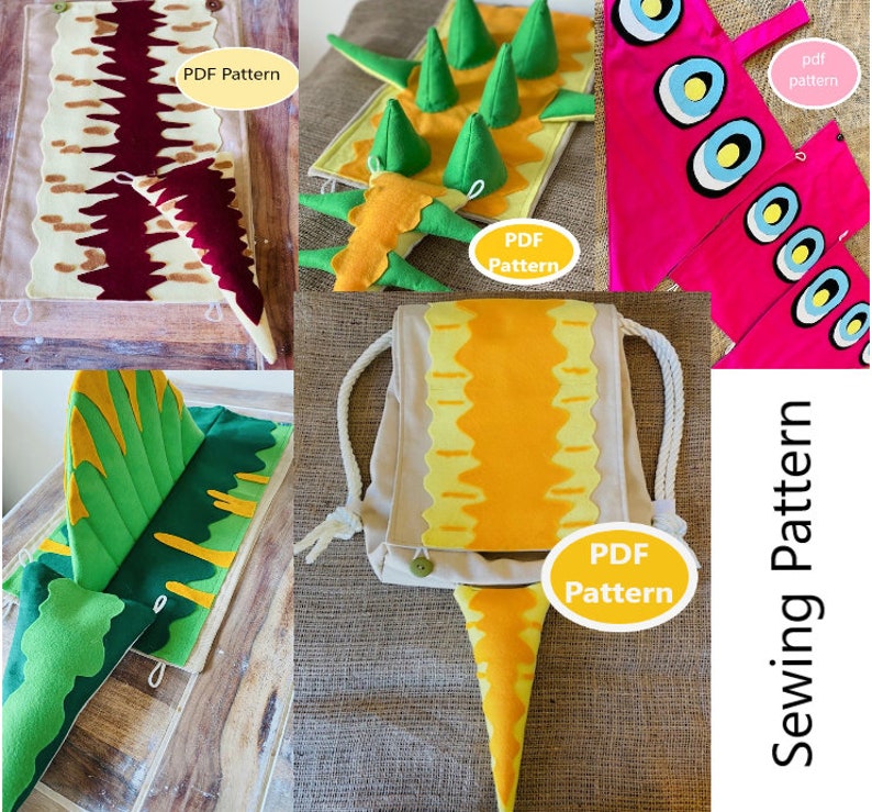 Sewing Pattern*dino Dana Backpack Full Set - Etsy