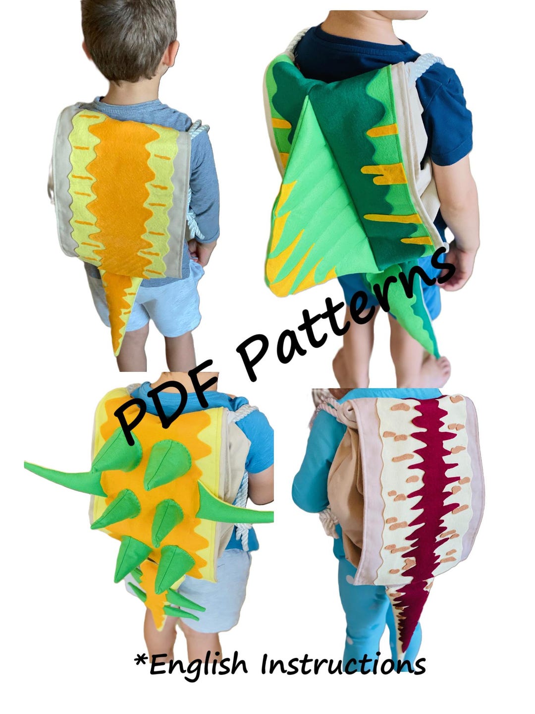 Sewing Pattern*dino Dana Backpack Full Set - Etsy