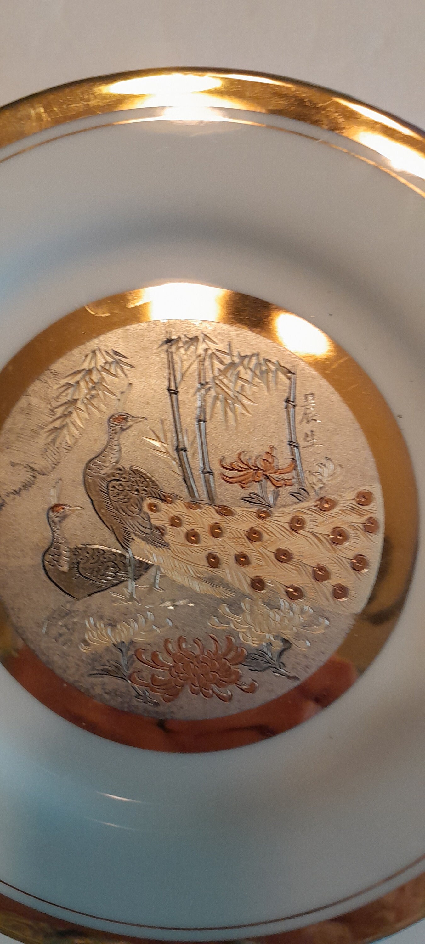 Japanese Chokin Plate Peacocks - Etsy