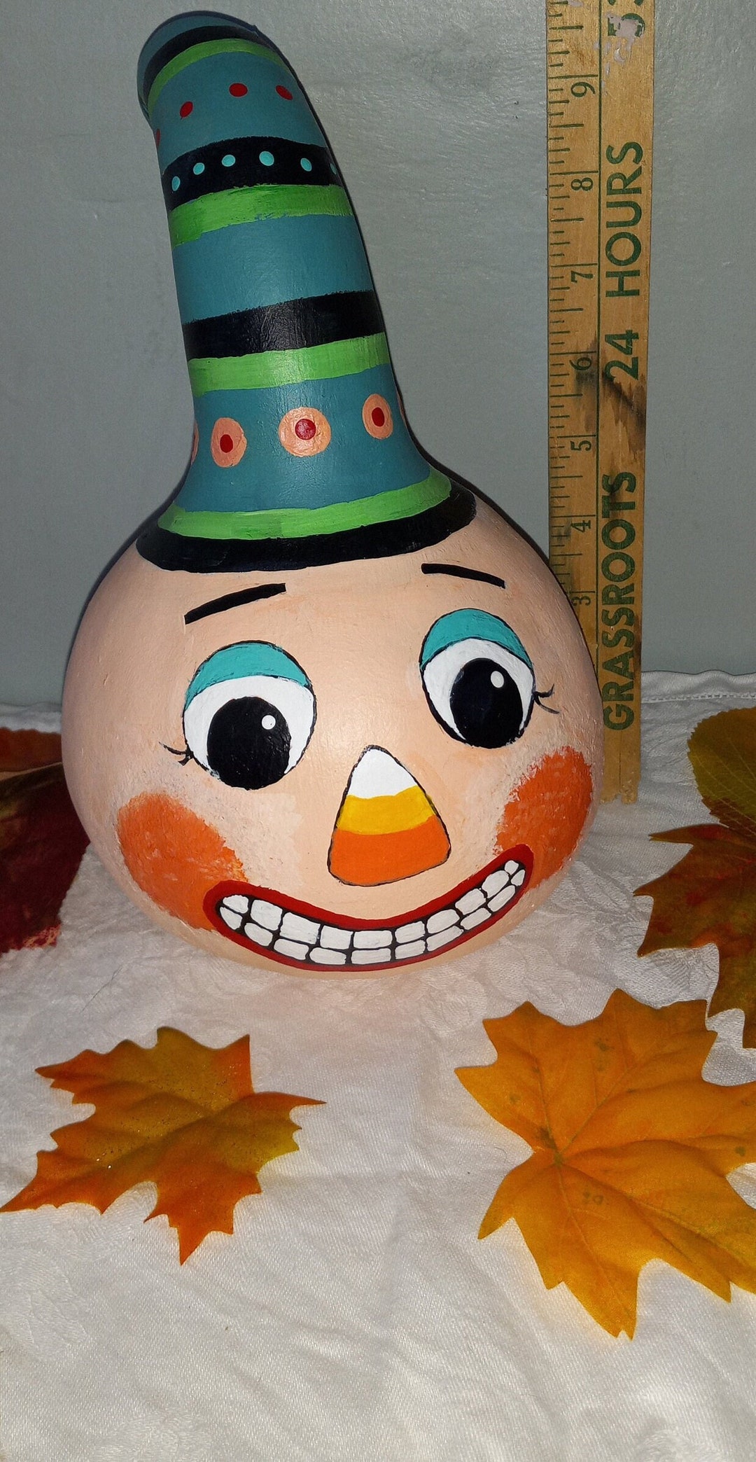 Vintage Style Pumpkin Head Painted Gourd - Etsy