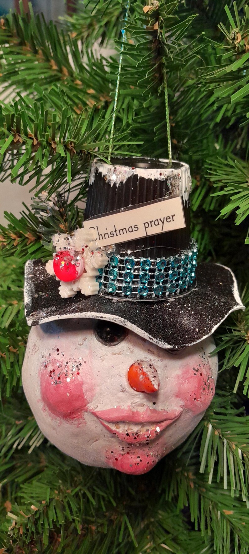 Paperclay Handmade Smiling Snowman Ornament - Etsy