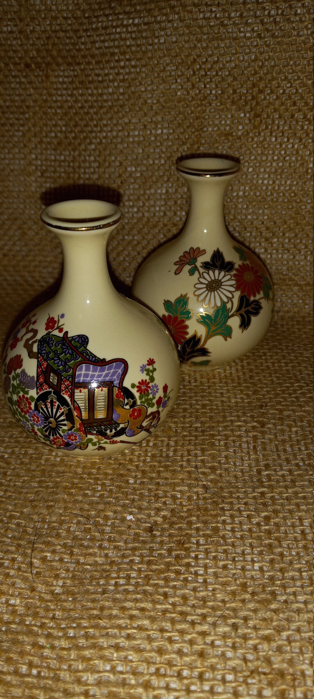 Two Miniature Vintage Japanese Vases - Etsy