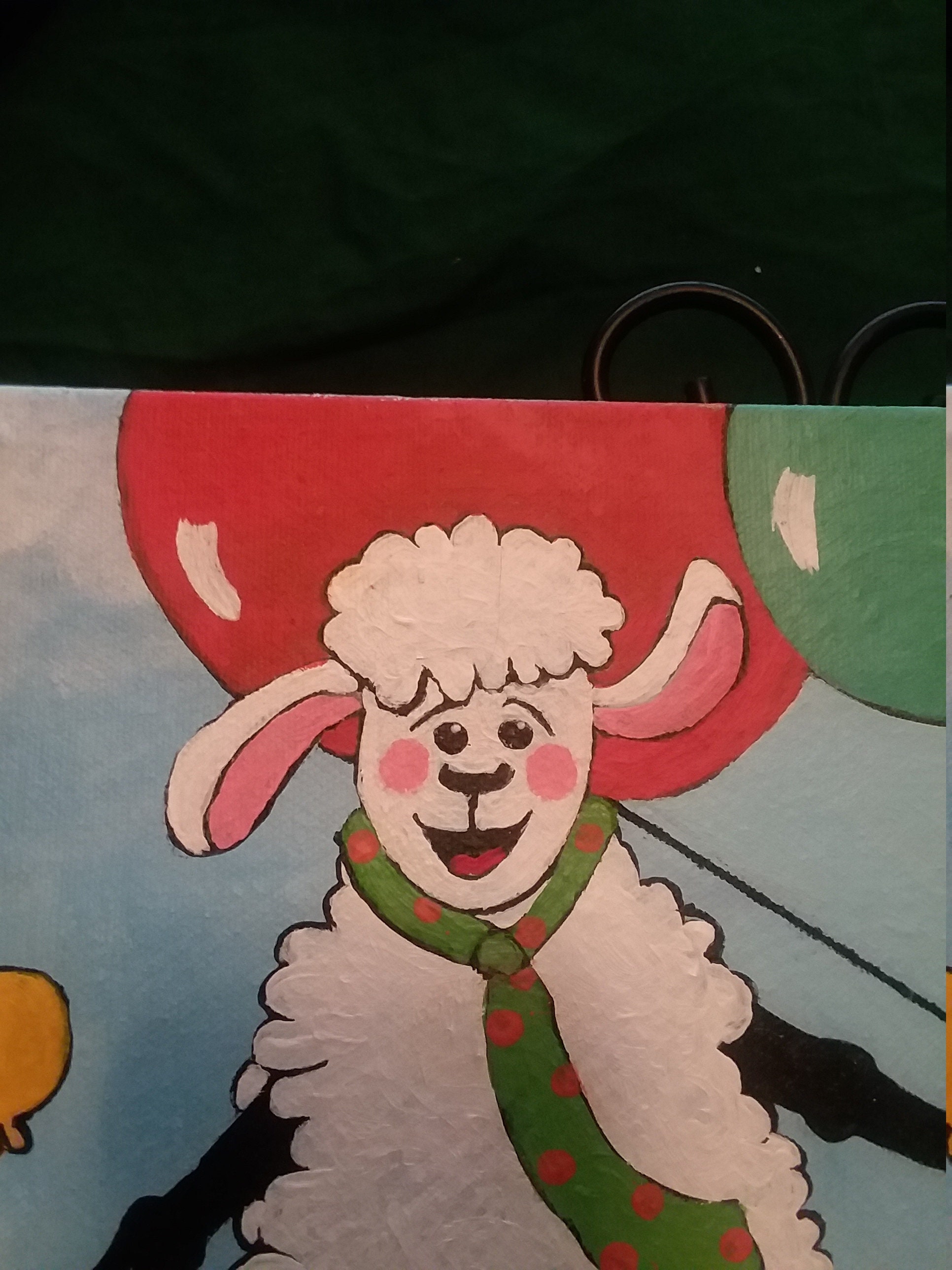 Floating Sheep With Balloons Painting - Etsy