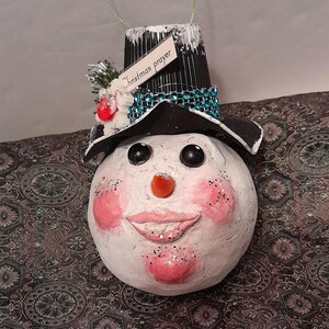 Paperclay Handmade Smiling Snowman Ornament - Etsy