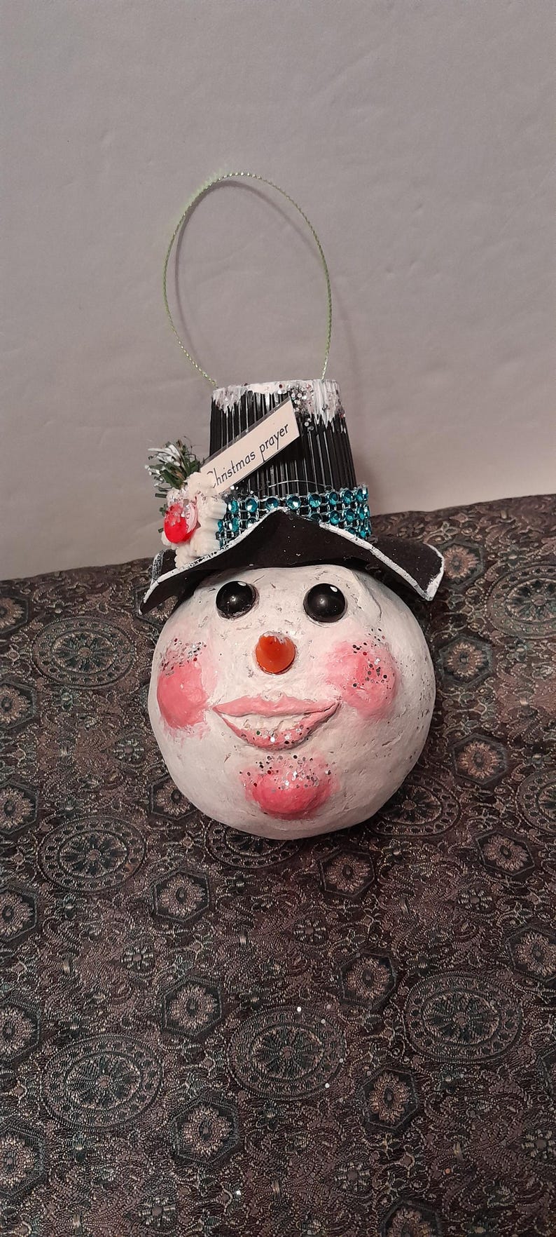 Paperclay Handmade Smiling Snowman Ornament - Etsy