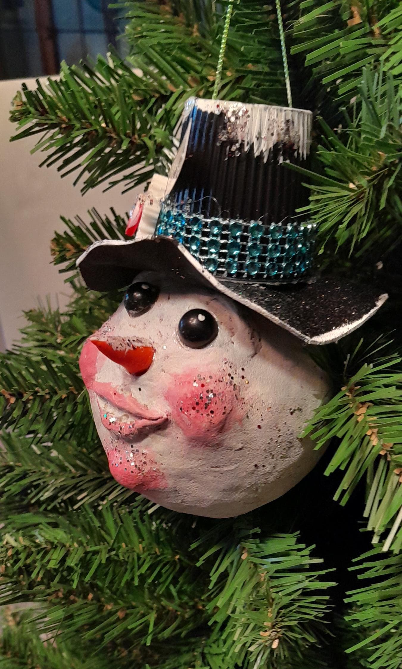 Paperclay Handmade Smiling Snowman Ornament - Etsy
