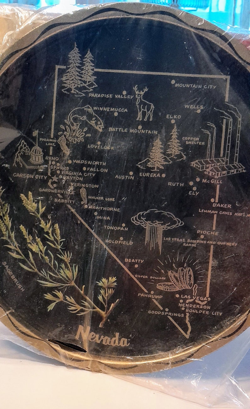 Souvenir Tray With Coasters Nevada - Etsy