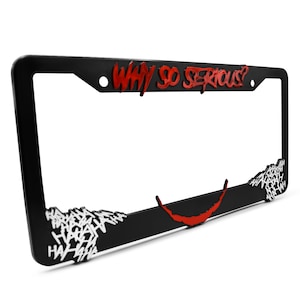 Why so Serious for Joker 3D Raised License Plate Frame - Etsy