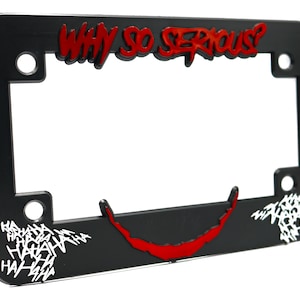 Why so Serious for Joker 3D Raised License Plate Frame - Etsy