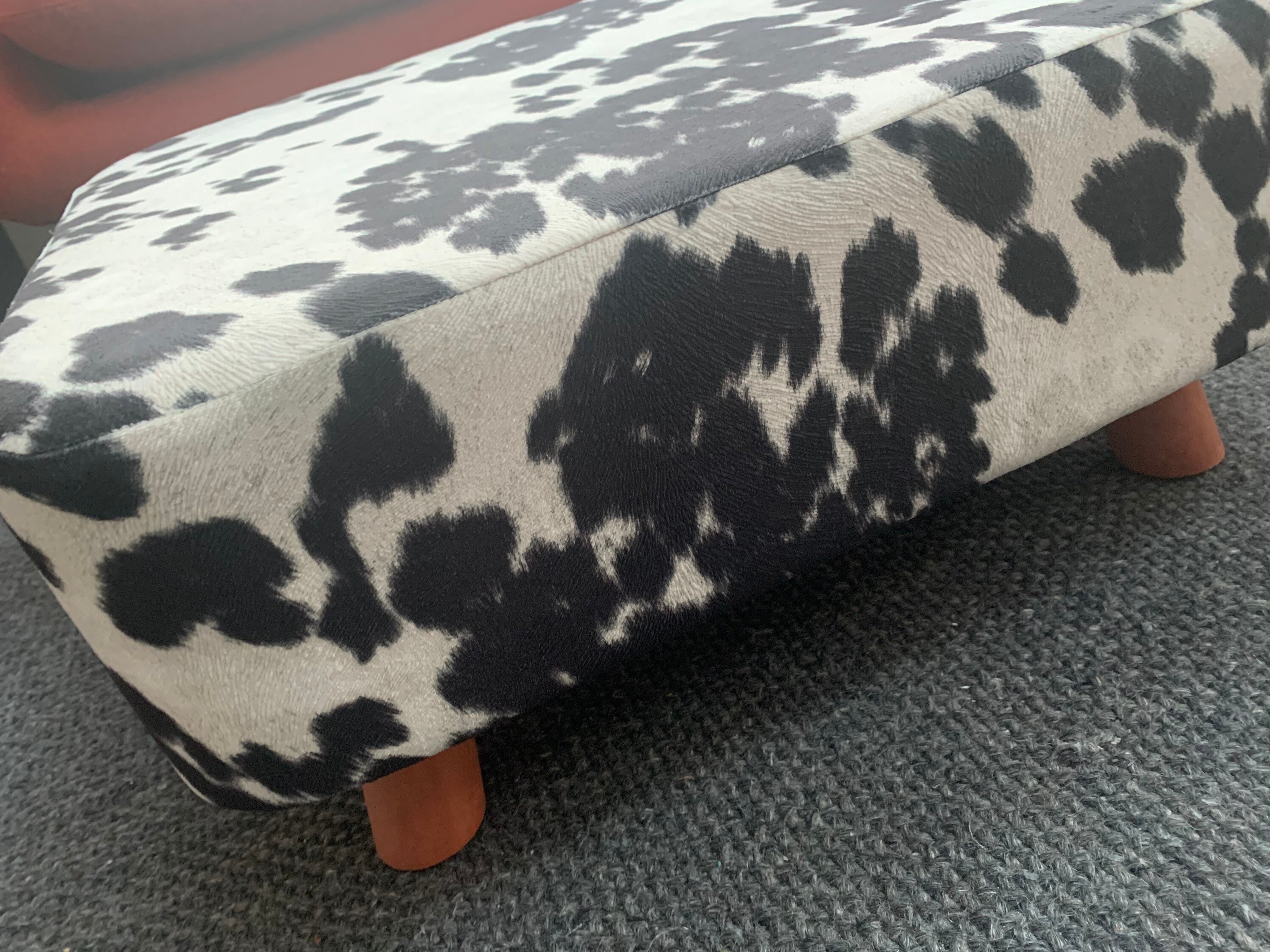 Extra Large Square Faux Cow Hide Stool - Etsy