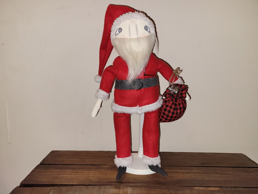 Santa Doll / Folk Art / Primitive / Poke / Shelf / OOAK Whimsical - Etsy