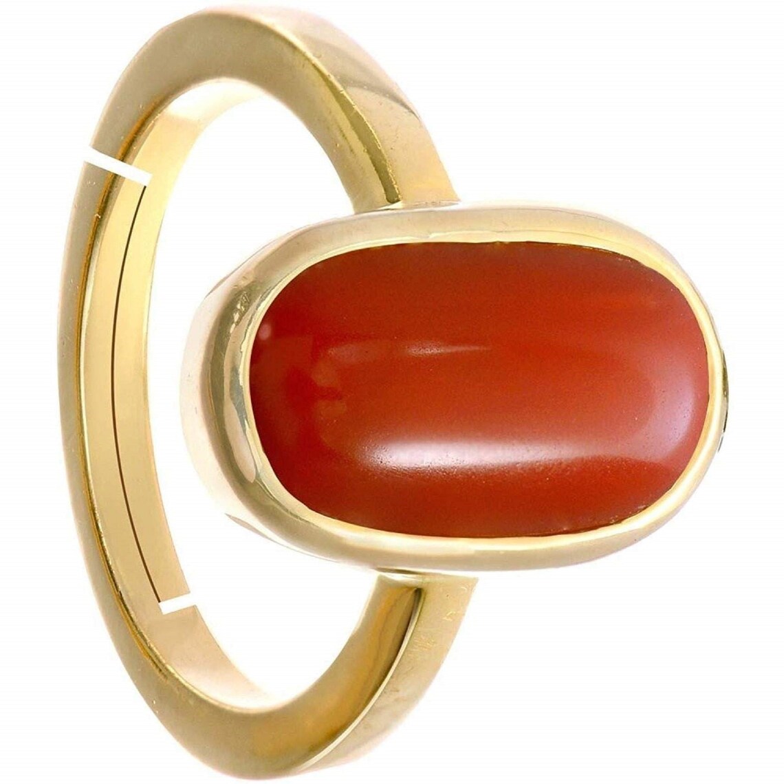 Certified Natural 7.25 Ratti Italian Red Coral Ring Moonga Gemstone ...