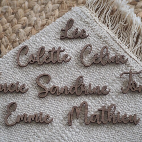 Brand Custom Wooden Place Guest First Name Label Wedding - Etsy