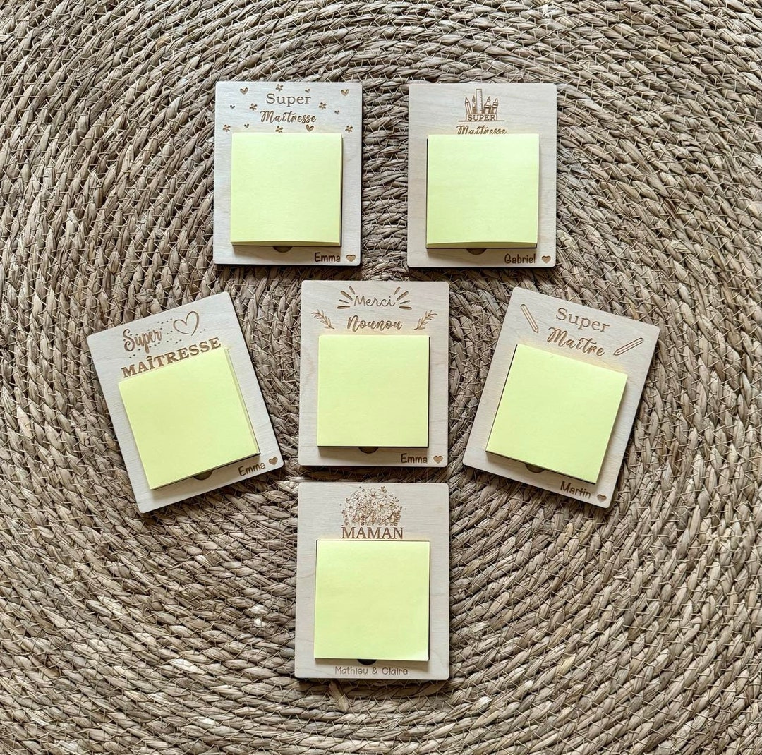 Support à Post-it personnalisé, idéal pour cadeau de fin d'année pour ...