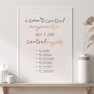 THINGS I CAN CONTROL, Circle of Control, Classroom Poster, Playroom ...