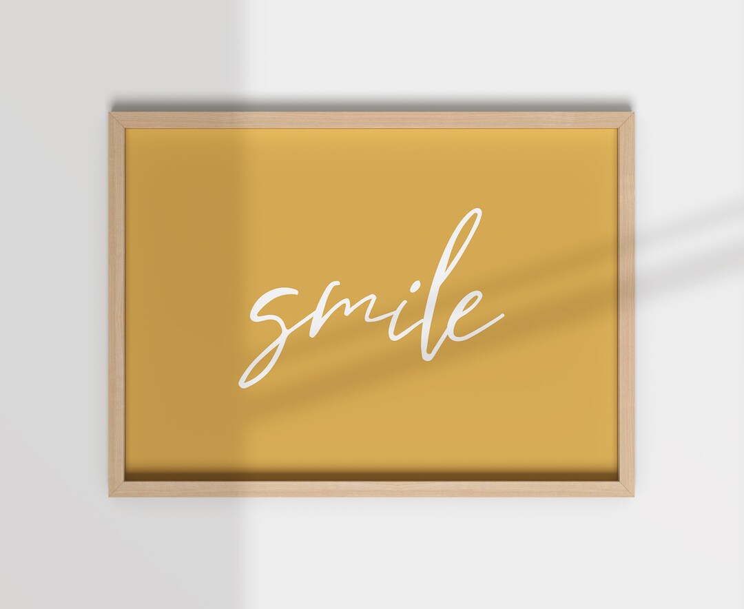 Smile Wall Art, Smile Poster, Positivity Printable, Mental Health Gift ...