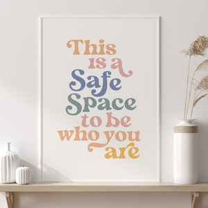 THIS is a SAFE SPACE, Mental Health Poster, Therapy Office, Therapist ...