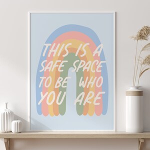 SAFE SPACE Poster, Mental Health Art, Therapy Decor, Therapist Office ...