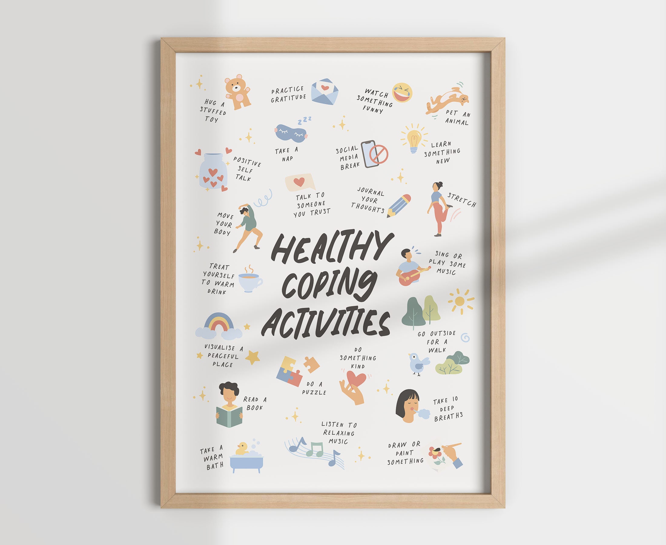Mental Health Poster, Healthy Coping Activities, Therapy Office Decor ...