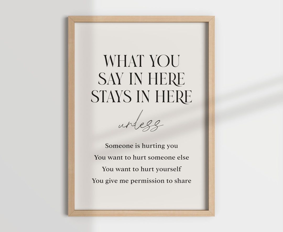 What You SAY HERE STAYS Here, Confidentiality Sign, Confidentiality ...