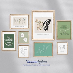 MENTAL HEALTH THERAPY Office Bundle, Set of 15, Sage Green, Therapy ...