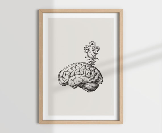 BRAIN BLOOM Brain Art Clinic Decor Anatomy Poster - Etsy