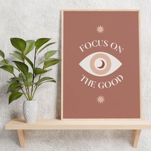 Focus on the Good Print, Blush Pink Eye Poster (digital Download) - Etsy