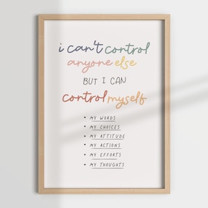 THINGS I CAN CONTROL, Circle of Control, Classroom Poster, Playroom ...