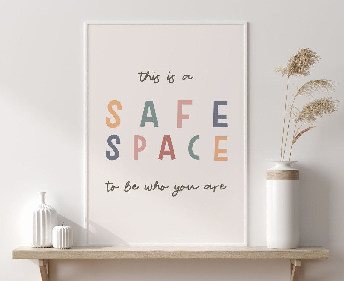 Safe Space Classroom Poster, Therapy Office Decor (digital Download) - Etsy