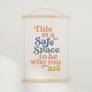 Safe Space Poster, School Psychologist, Therapy Office Decor (digital ...