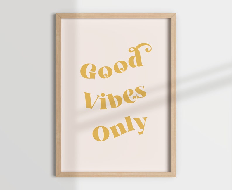 GOOD VIBES Set of 6 Prints Happy Gallery Wall Cheerful Wall - Etsy