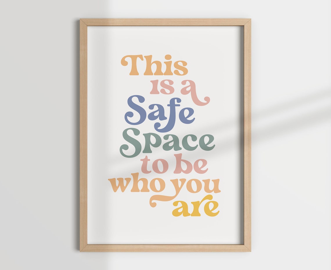 Safe Space Poster, School Psychologist, Therapy Office Decor (digital ...