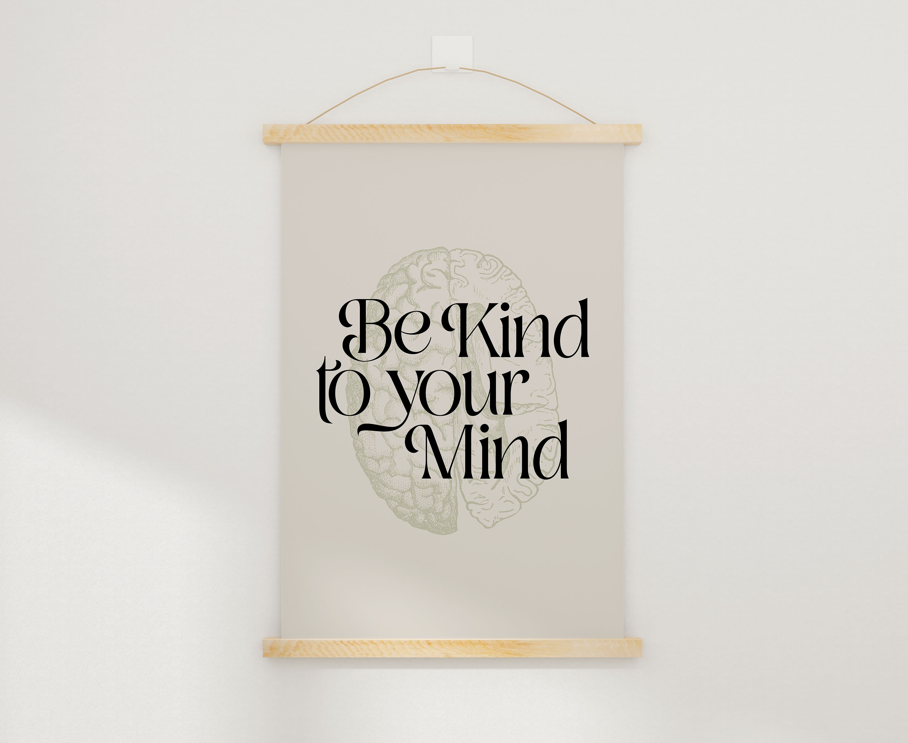 Buy Be Kind to Your Mind Print, Brain Anatomy Art. Therapy Office Decor ...