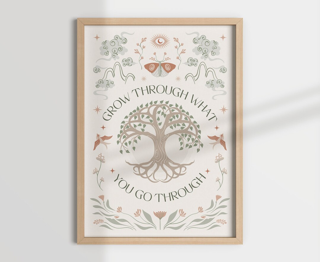 GROW THROUGH What You Go Through Wall Print, Nature Print, Self Love ...