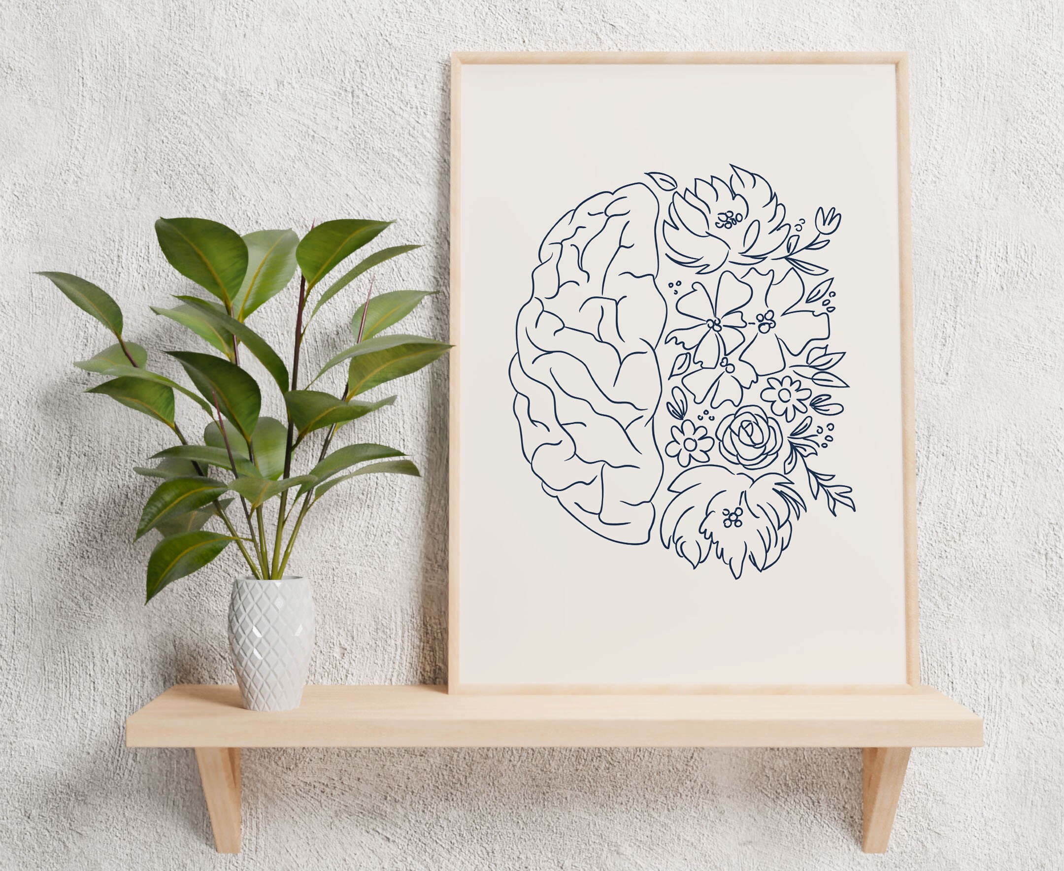 BRAIN BLOOM Print Psychology Brain Art Brain Art Flower - Etsy