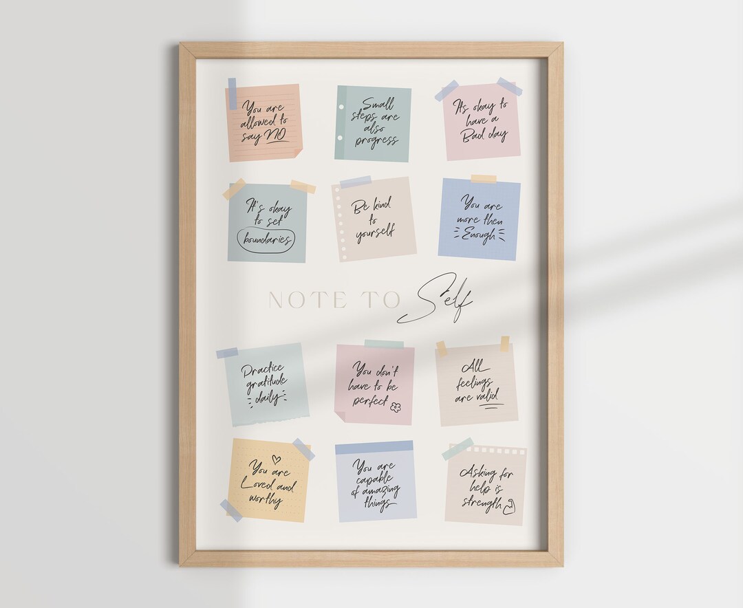 NOTE TO SELF, Self Care Reminder, Therapy Office, Therapist ...