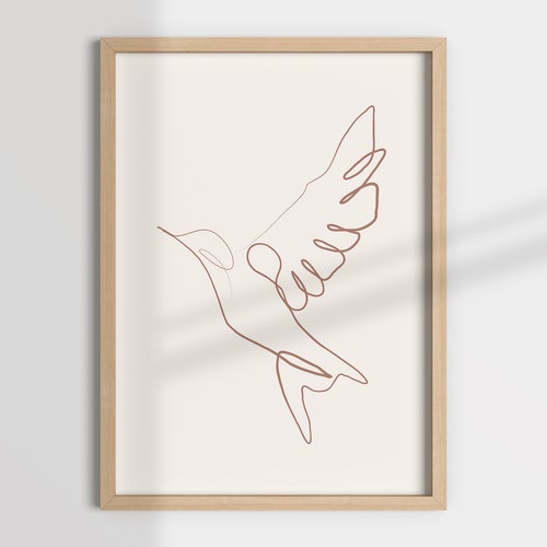 Bird Line Drawing Minimal Line Drawing Bird Line Art | Etsy