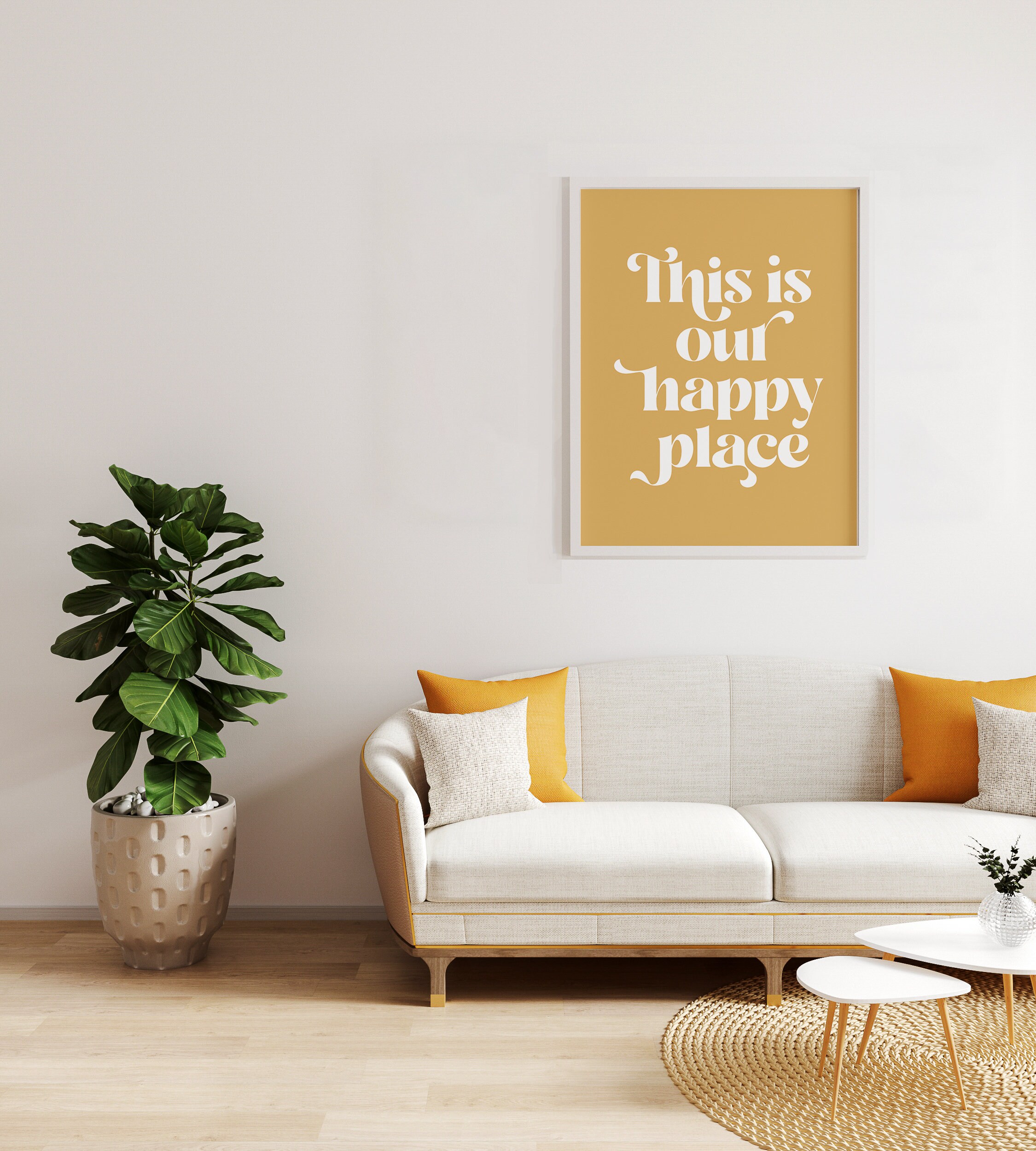 This is Our Happy Place Wall Print Mustard Home Wall Art - Etsy