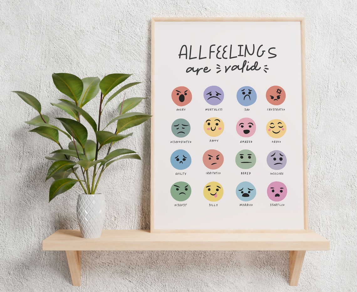 ALL FEELINGS Are VALID Feelings Chart Emotions Feelings - Etsy