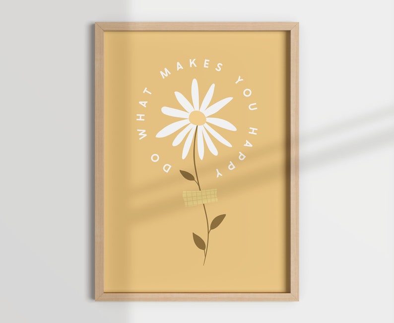 Good Vibes Print: Set of 6, Mustard and Blush Art, Positivity Wall Art ...