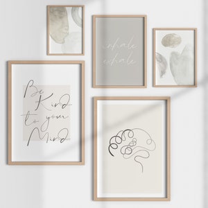 TRANQUIL MIND Set of 5, Gallery Wall Set, Therapy Decor, Therapist ...