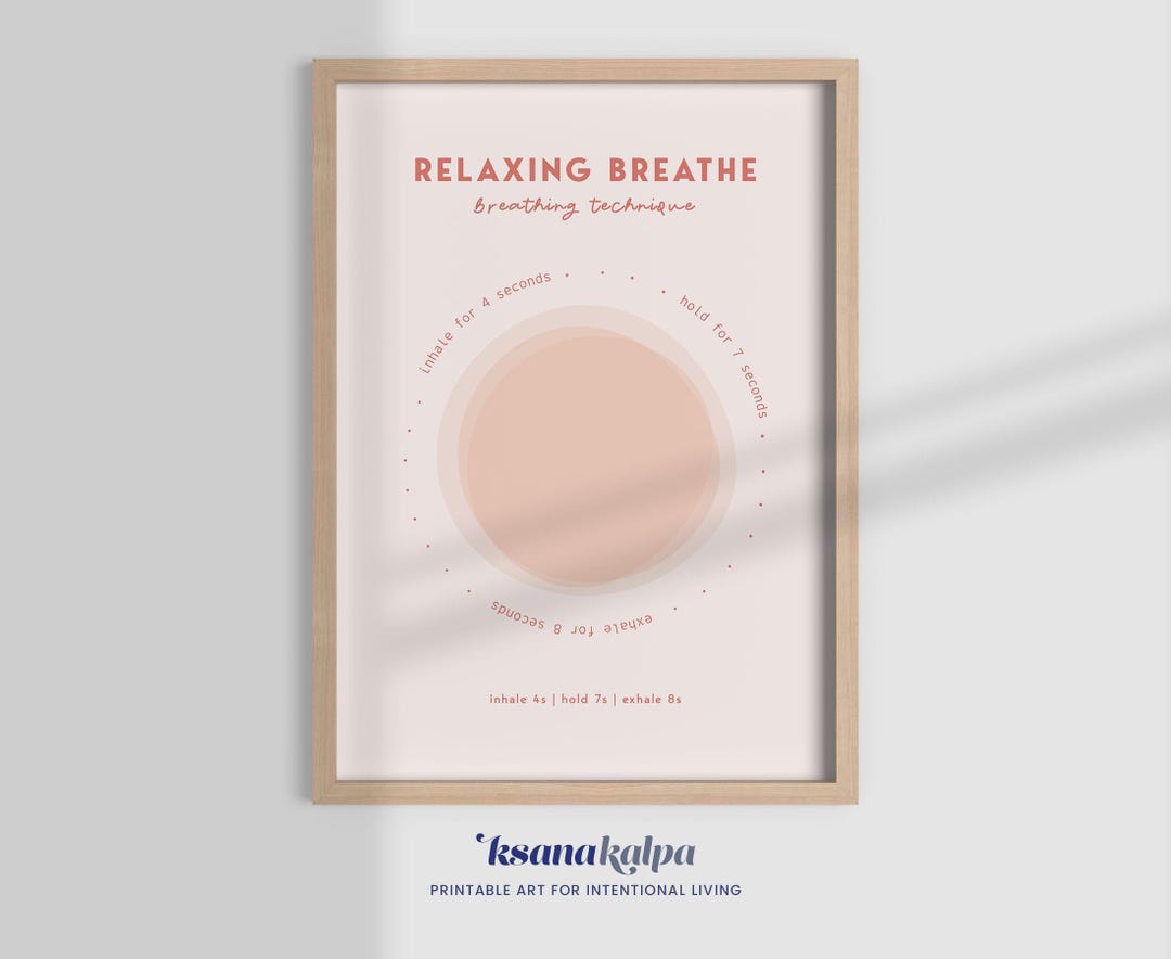 RELAXING 478 BREATH, Grounding, Therapy Office, Therapist Poster ...