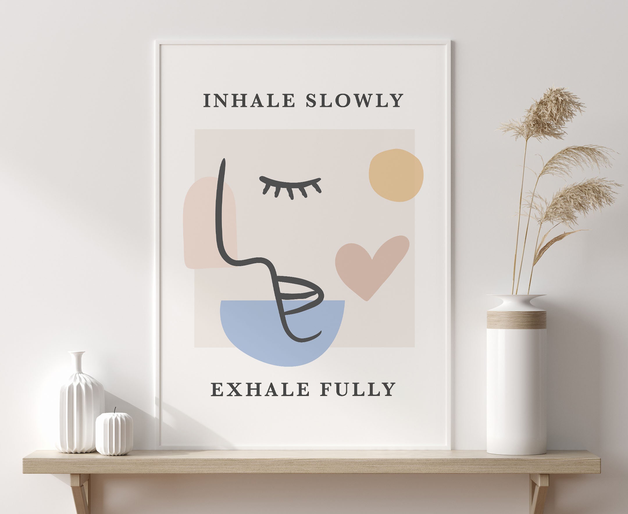 INHALE SLOWLY Exhale FULLY Print Abstract Face Exhibition - Etsy UK